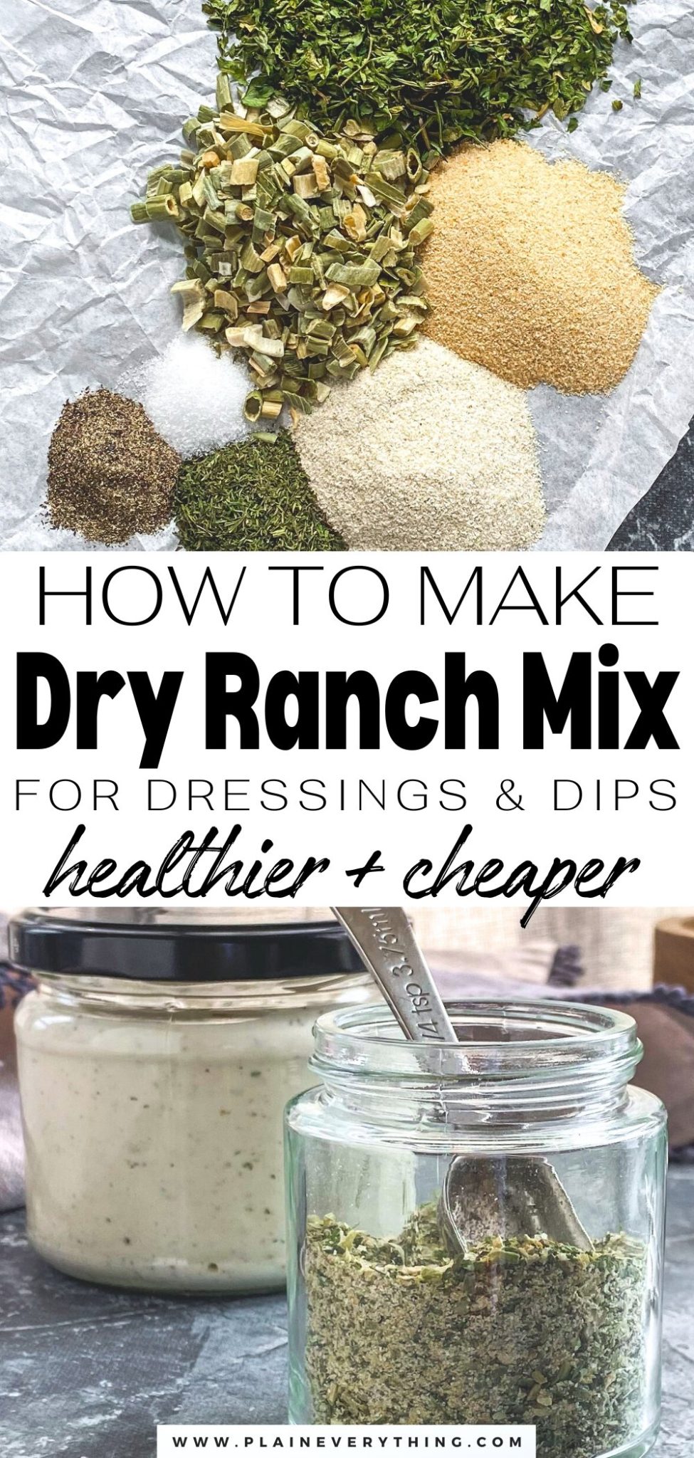 Homemade Ranch Dressing Mix Recipe + Salad Dressing